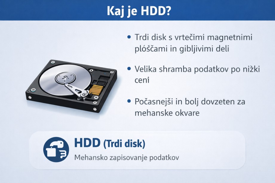 SSD ali HDD – razlike, prednosti in katero izbrati za računalnik